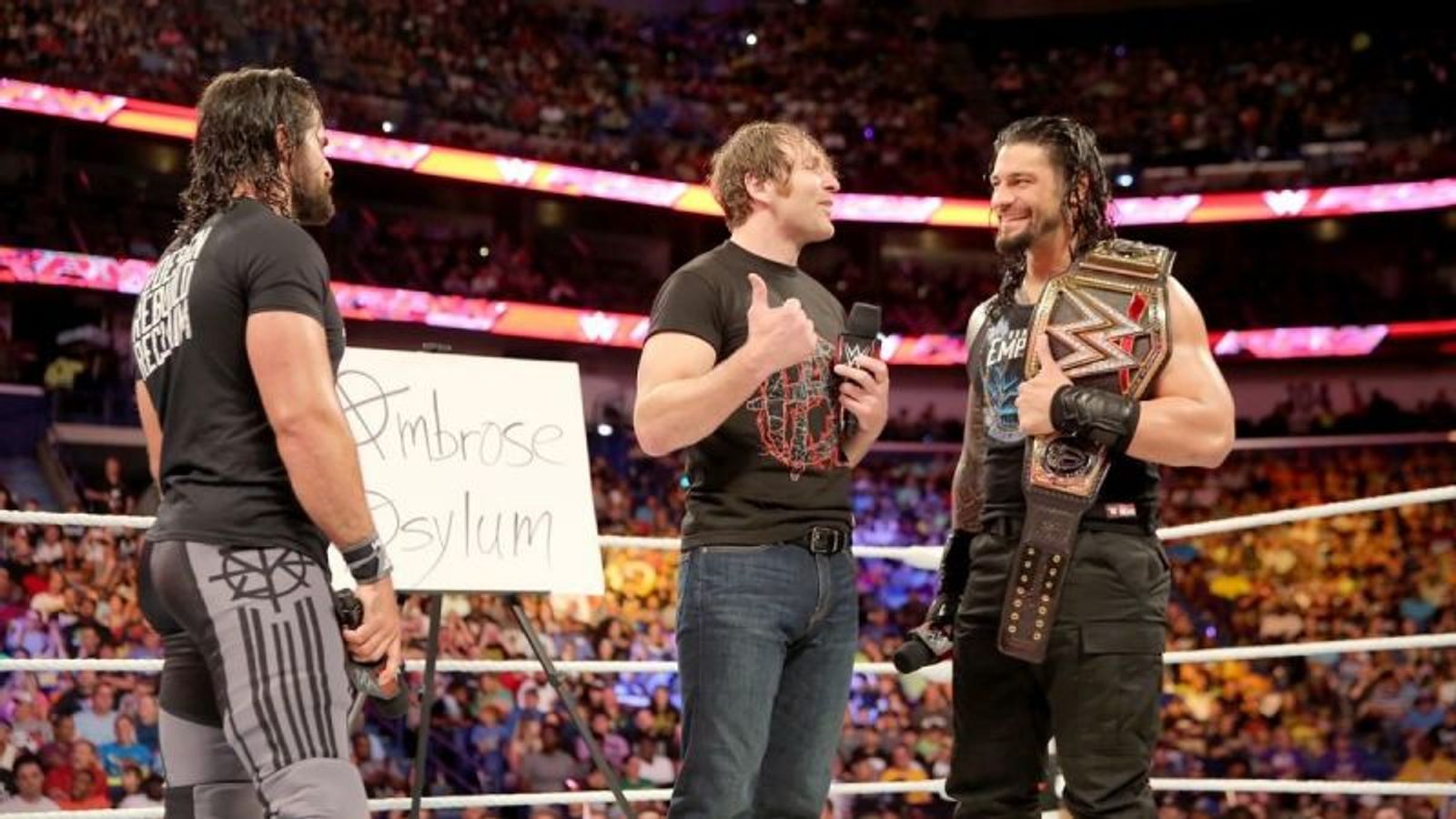 When did the Shield triple threat happen in WWE?