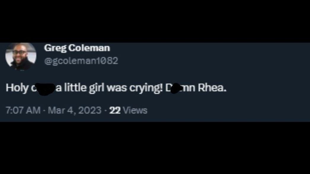 "Holy c**p a little girl was crying! D*mn Rhea" - Twitter reacts to ...