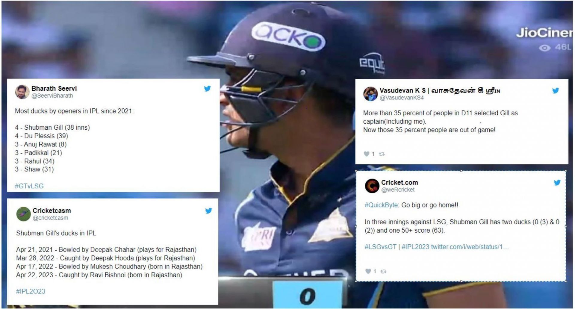 "No flat track, no party for Gill" - Twitter reacts to GT opener ...