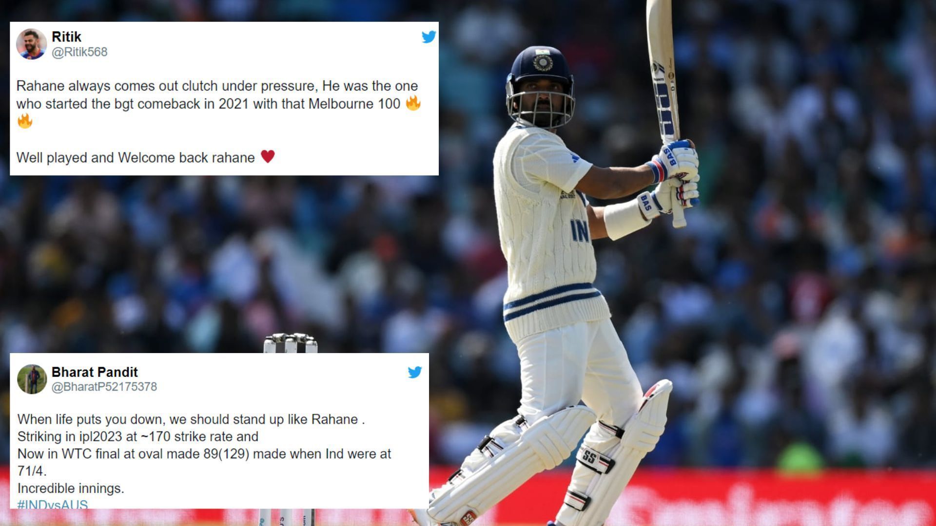 "When life puts you down, stand up like Rahane" - Fans hail Ajinkya ...