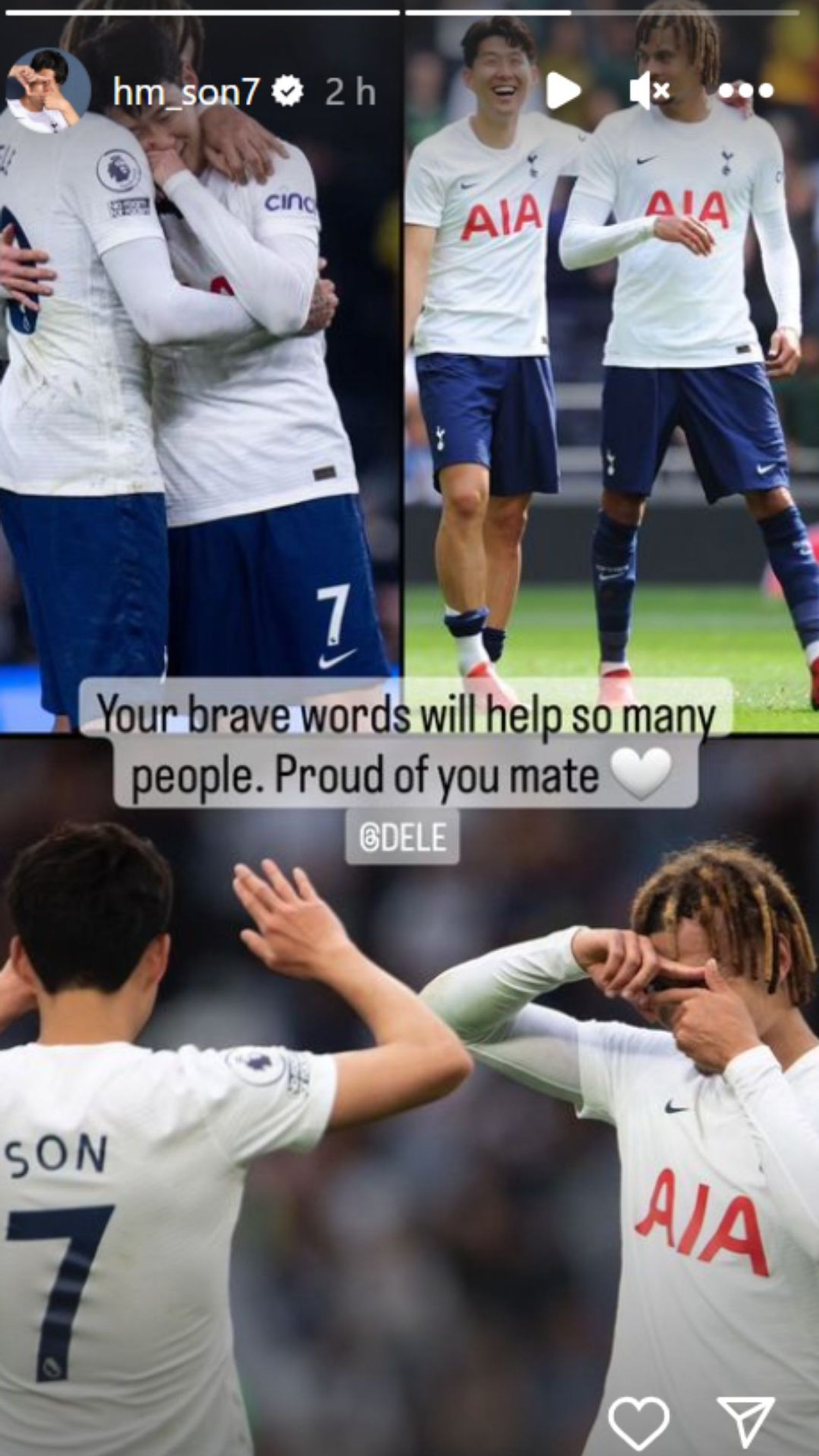 "Your brave words will help so many people" - Son Heung-Min sends message to Dele Alli after ...