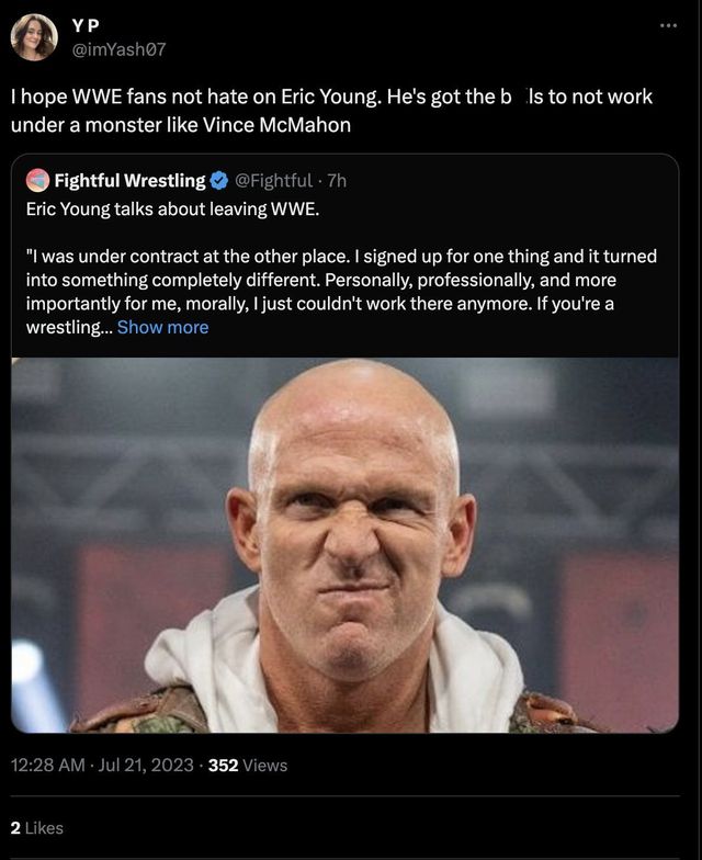 "He had the ba**s to not work under a monster like Vince McMahon" - Recently released WWE star ...
