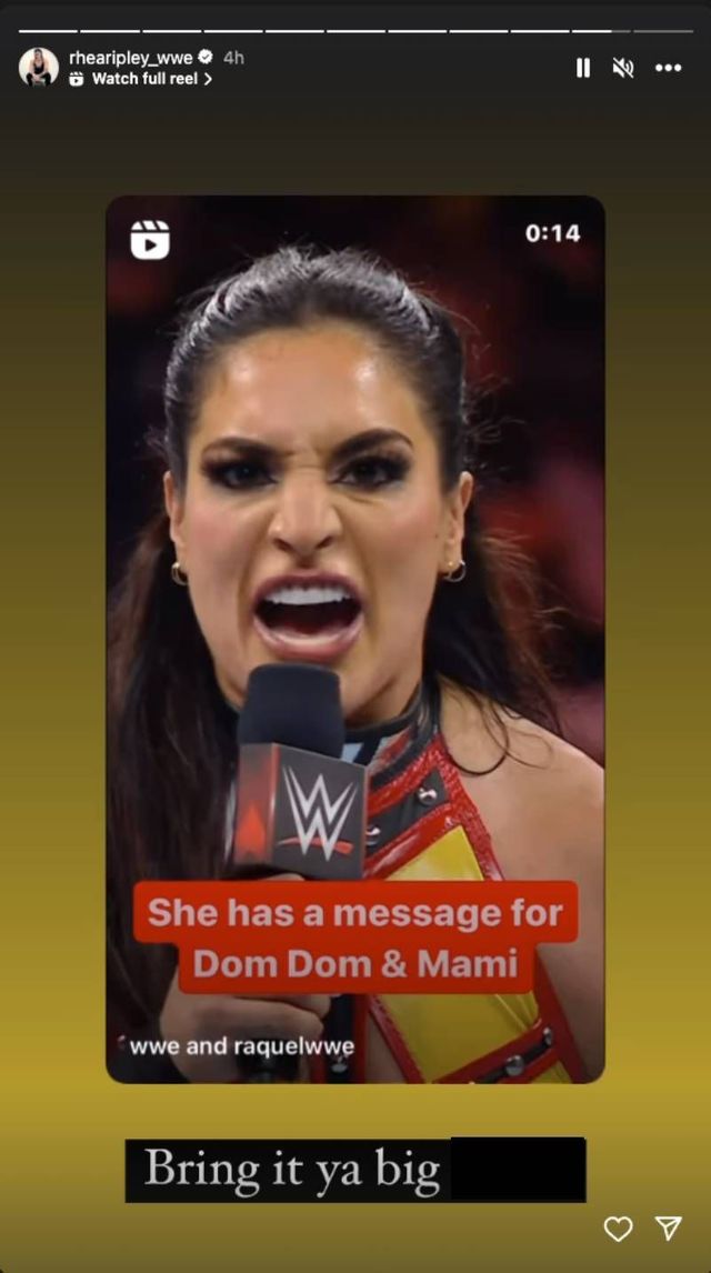 Rhea Ripley sends a message to a "big b*tch"