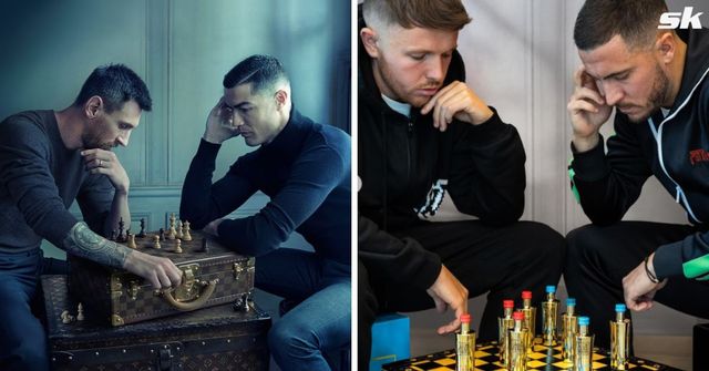 Chelsea legend Eden Hazard appears to recreate iconic Cristiano Ronaldo and Lionel Messi ...