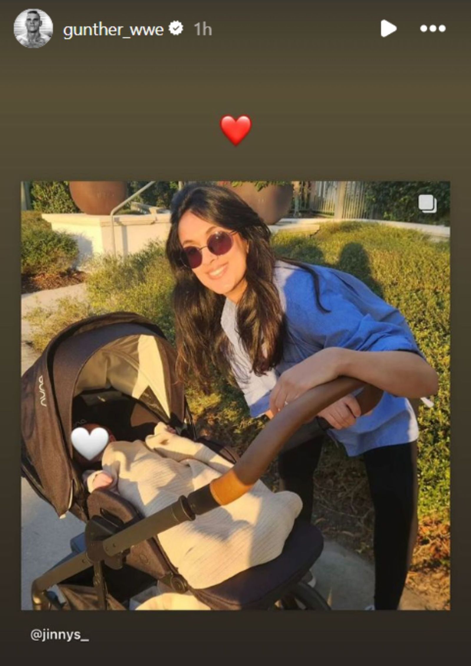 WWE star Gunther reacts to wife Jinny's heartwarming post with their ...