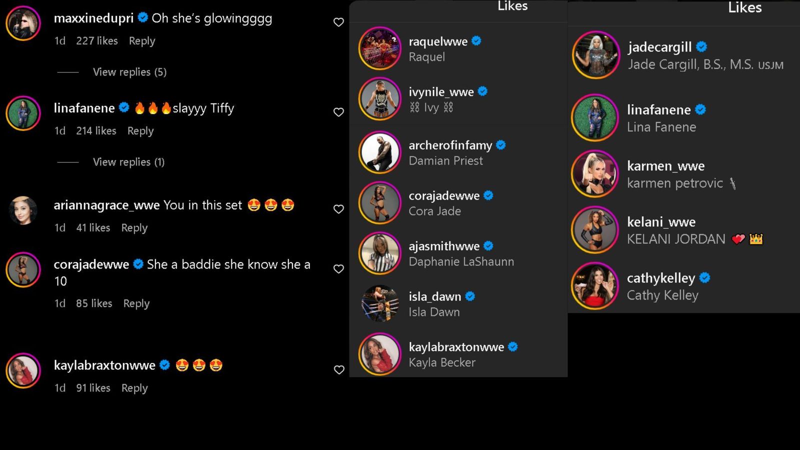 Jade Cargill, Nia Jax, and more WWE Superstars react to Tiffany ...