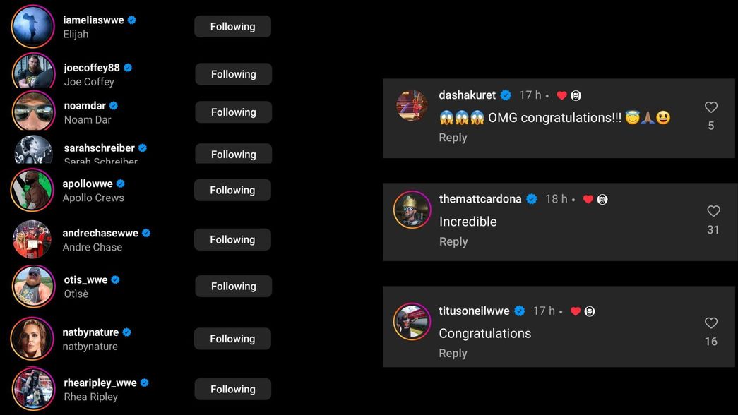 Titus O'Neil, Rhea Ripley, Otis and more react as former WWE star posts ...