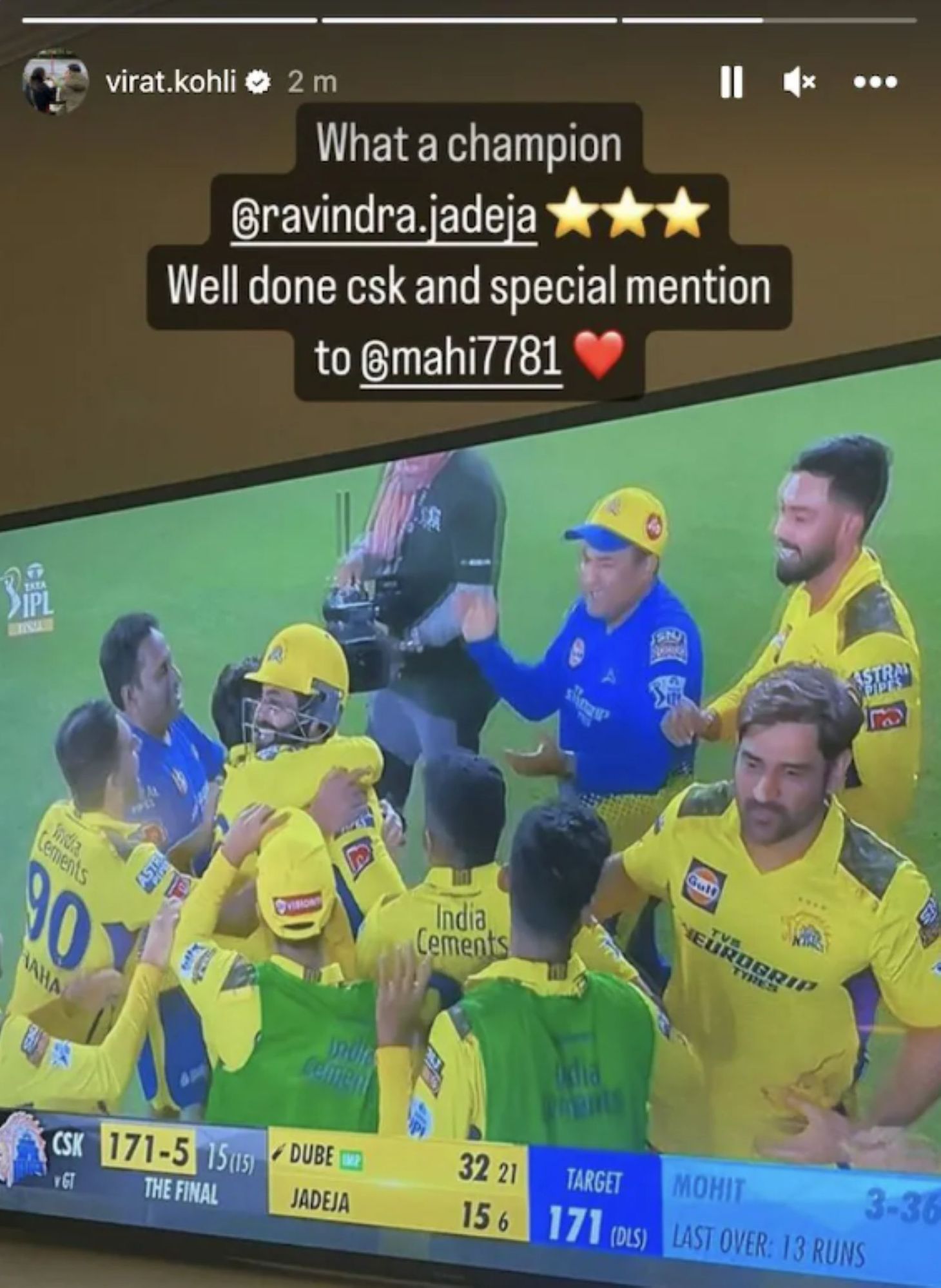 "What a champion”- When Virat Kohli hailed CSK on his social media ...