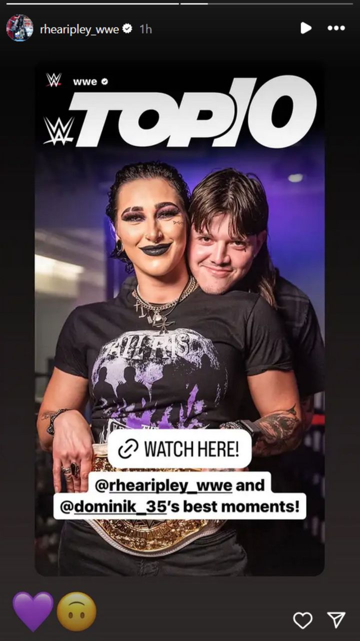 Rhea Ripley reacts to Dominik Mysterio moments on WWE